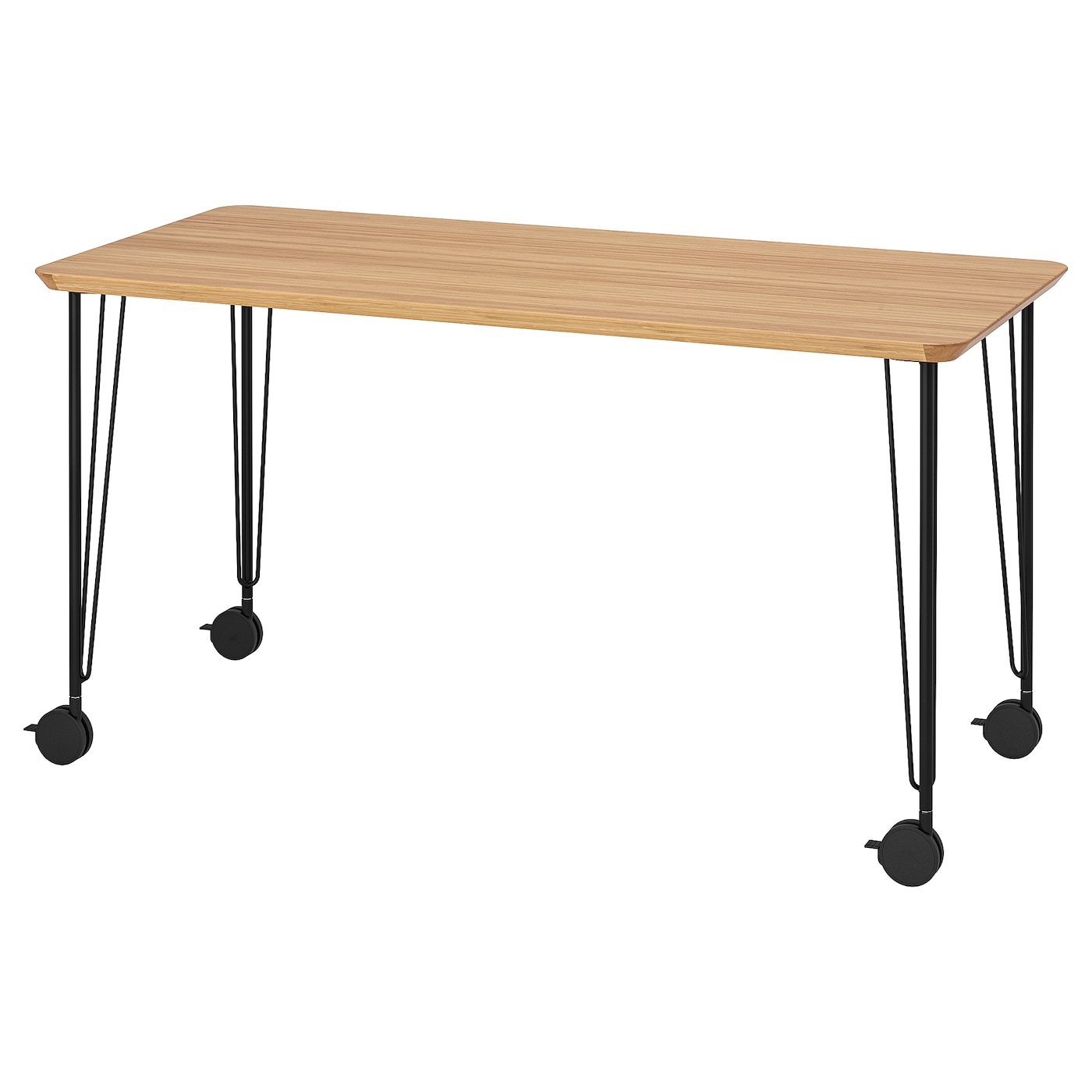 ANFALLARE / KRILLE desk bamboo/black - IKEA