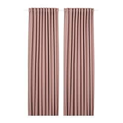ANNAKAJSA room darkening curtains, 1 pair with heading tape/beige - IKEA