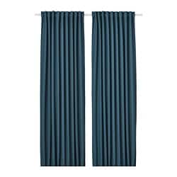ANNAKAJSA room darkening curtains, 1 pair with heading tape/beige - IKEA
