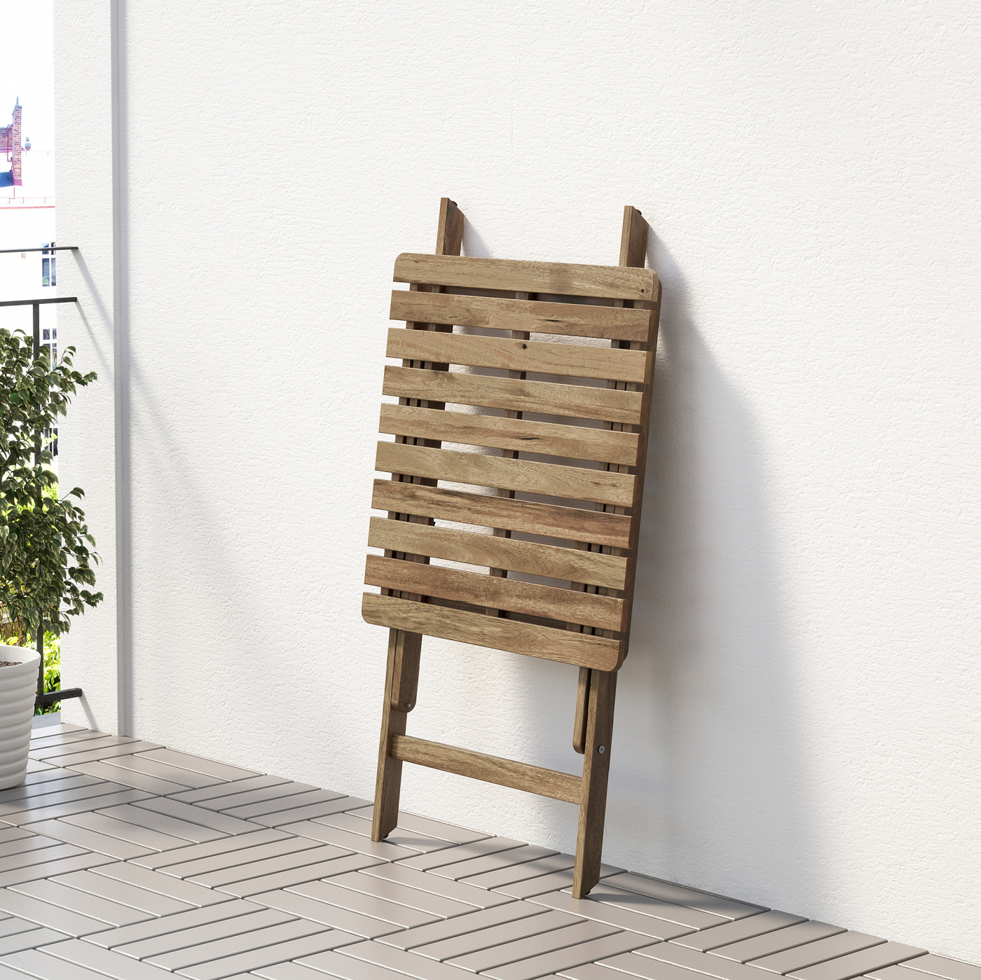ASKHOLMEN table, outdoor foldable light brown stained - IKEA