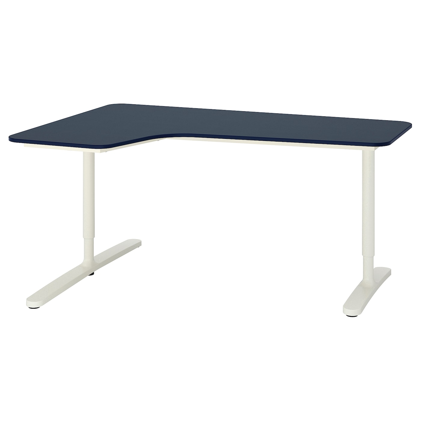 BEKANT corner desk left linoleum blue white IKEA