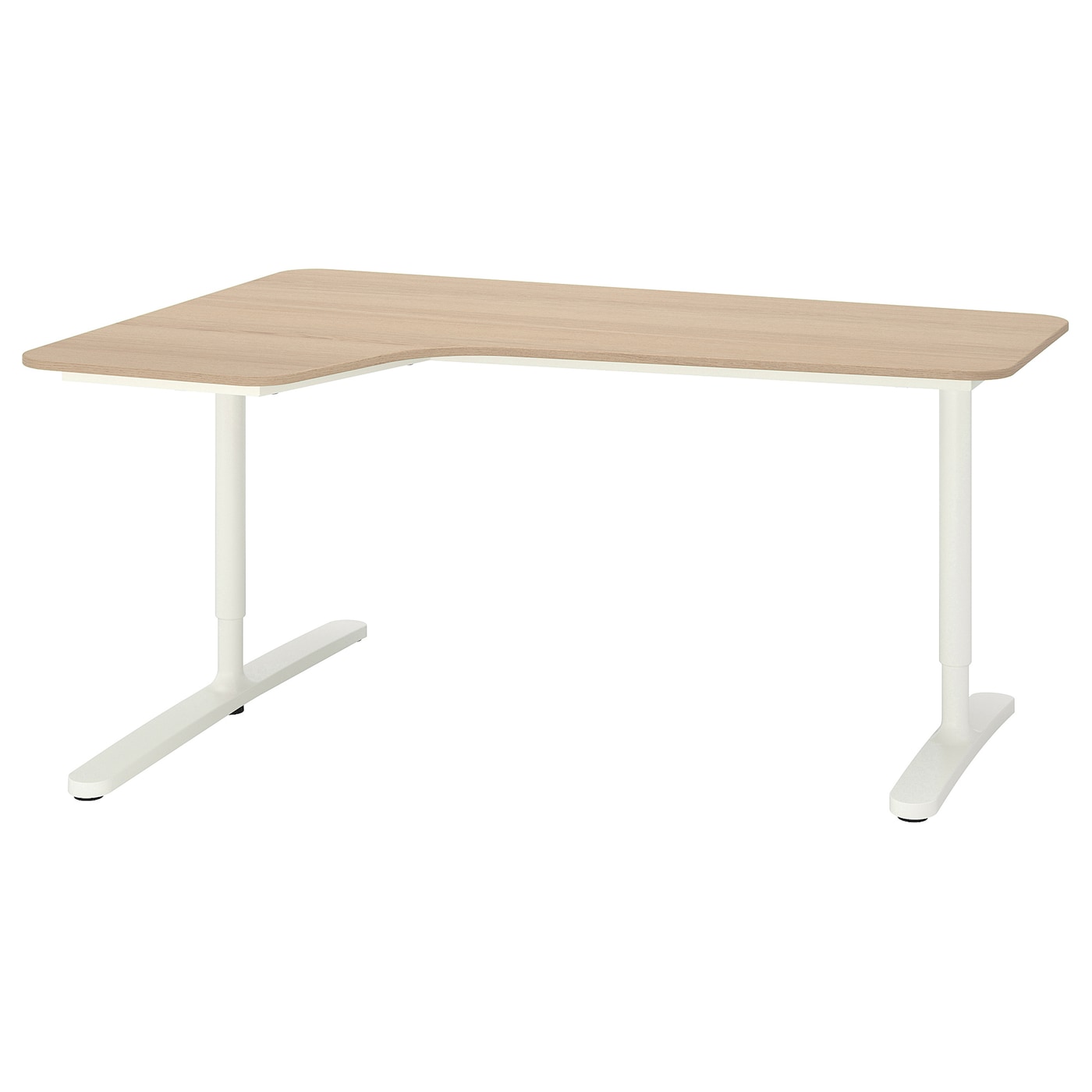 BEKANT corner desk left white stained oak veneer white IKEA
