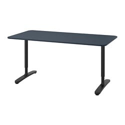 BEKANT desk linoleum blue/white - IKEA