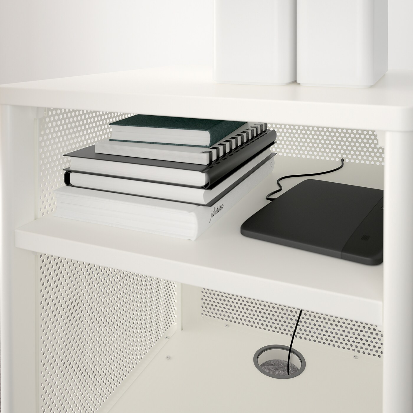 BEKANT storage unit on castors mesh white - IKEA