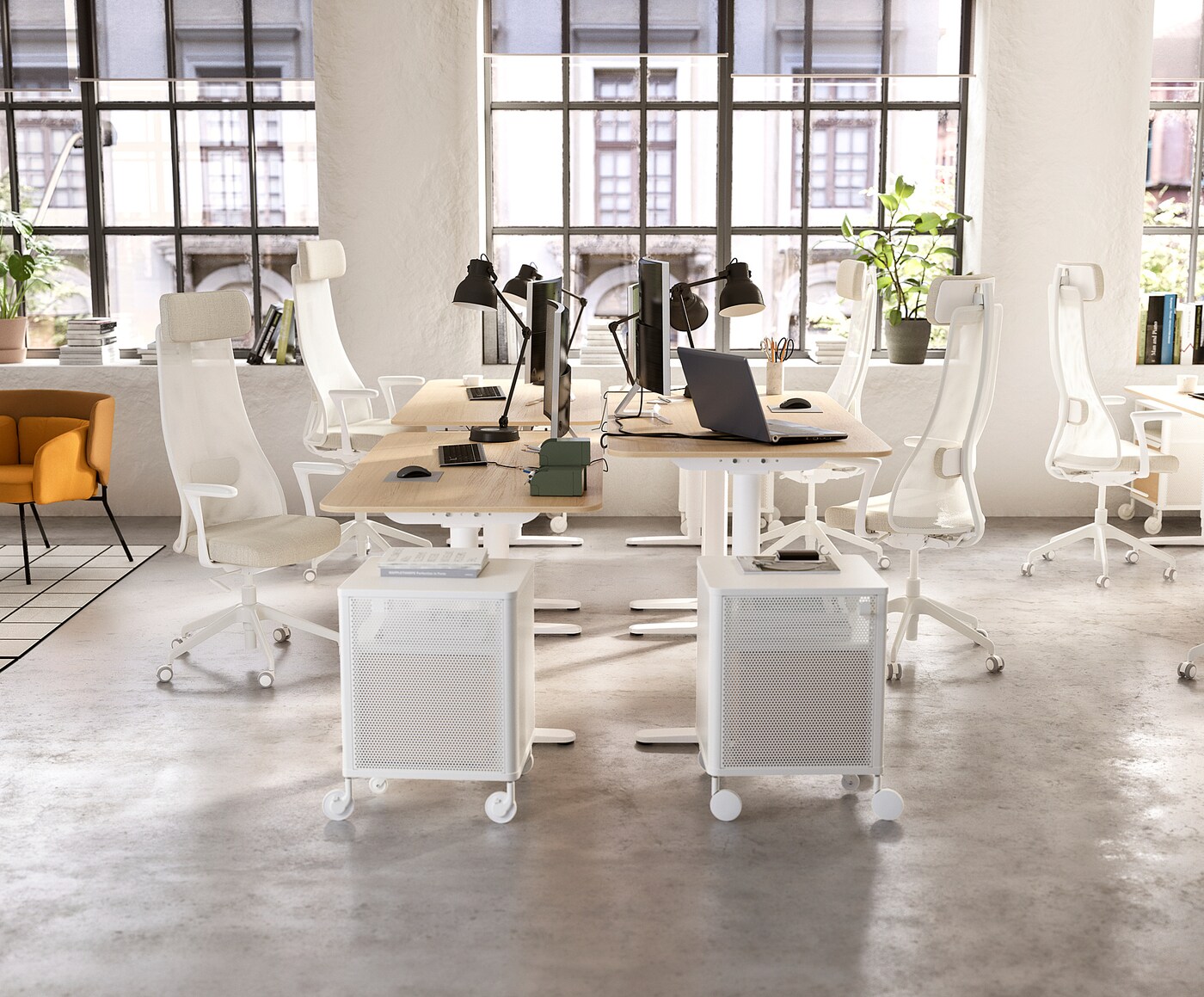 BEKANT storage unit with smart lock mesh white - IKEA