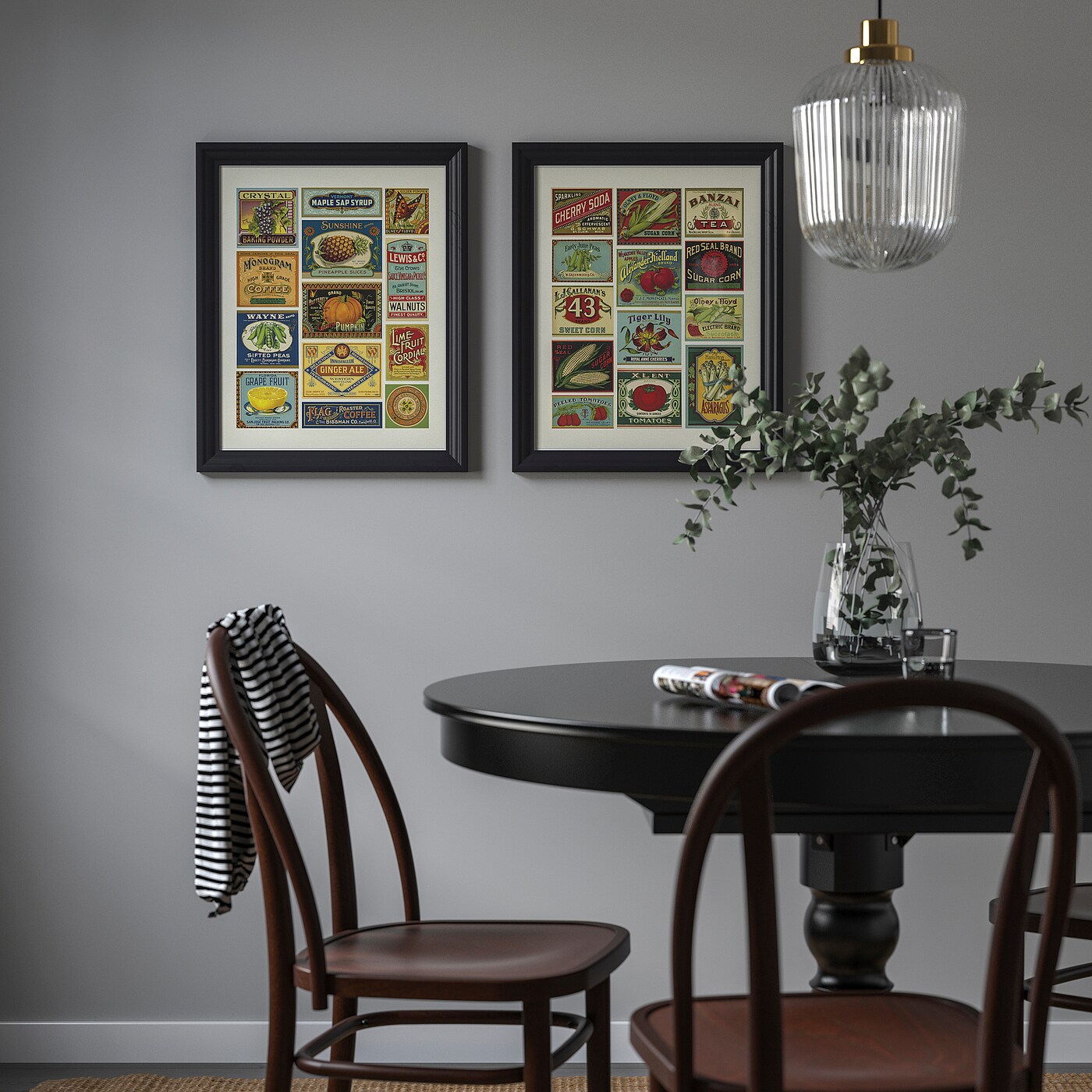 BILD poster vintage food labels collage - IKEA