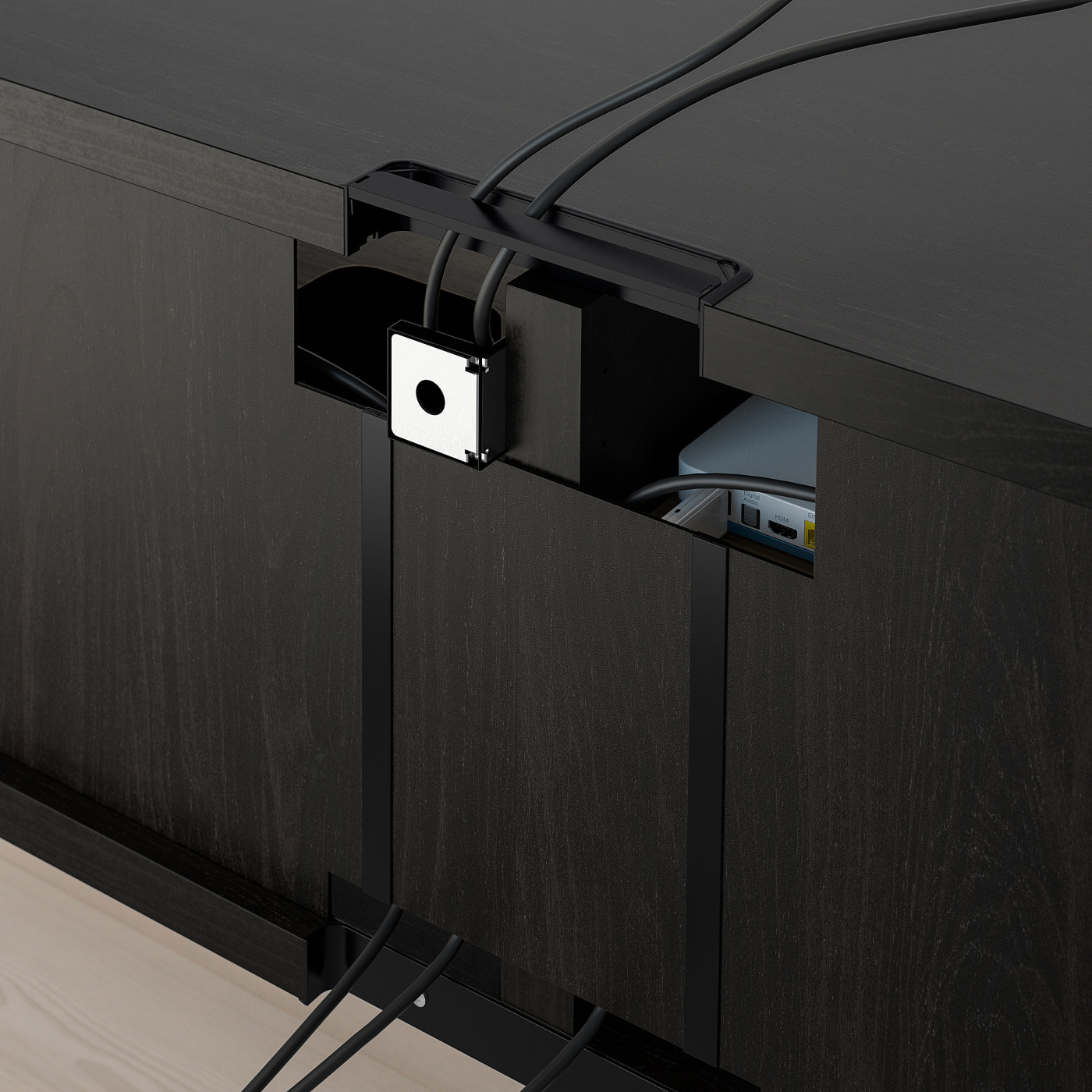 BILLY / BESTÅ TV bench dark brown/oak effect - IKEA