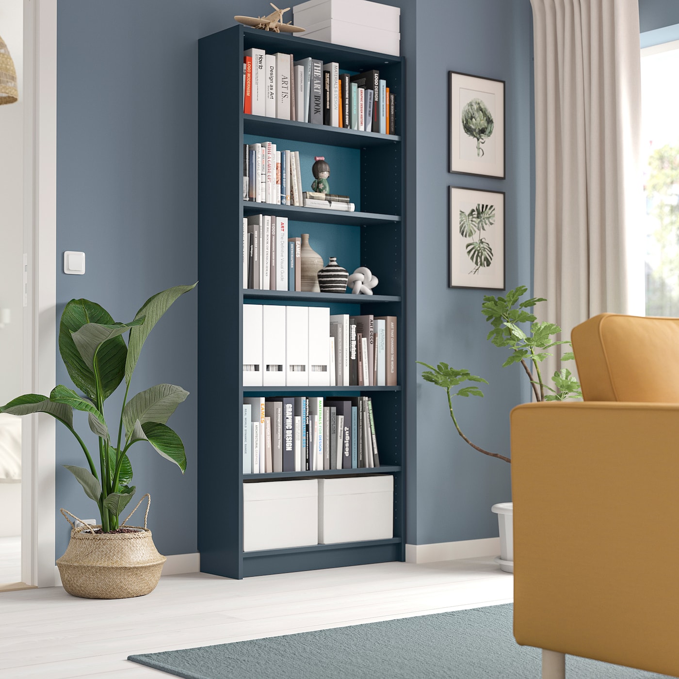 BILLY bookcase black blue IKEA
