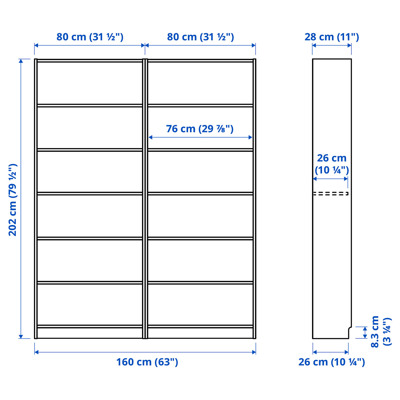 BILLY bookcase combination dark brown oak effect - IKEA