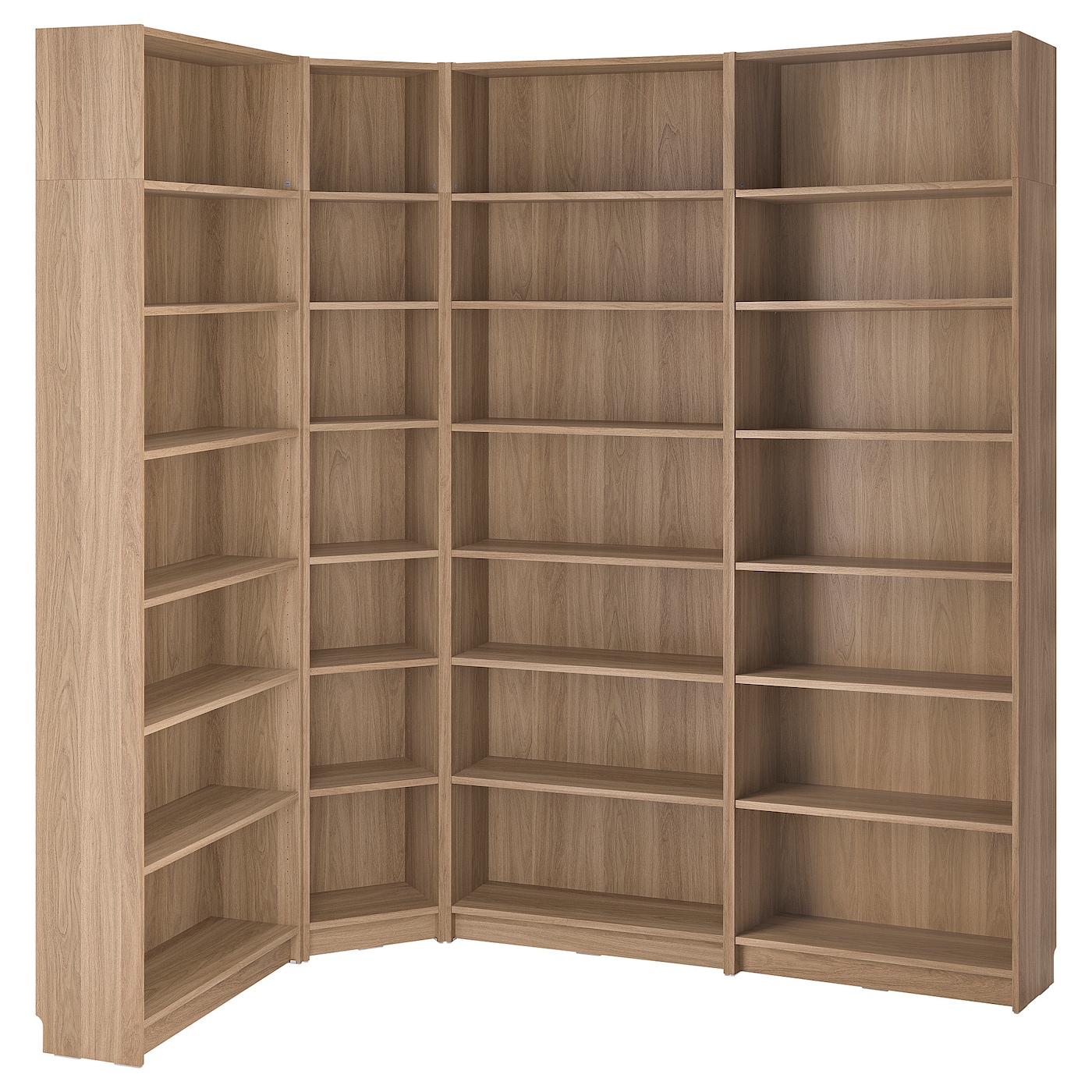 BILLY bookcase corner comb w ext units oak effect - IKEA
