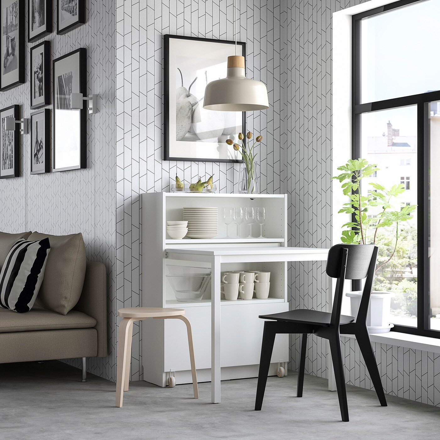 BILLY bookcase with desk and drawer white - IKEA