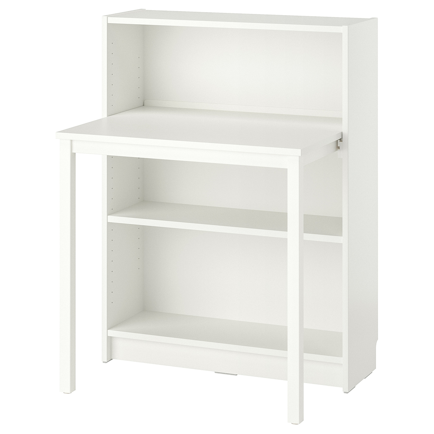 BILLY Bookcase with desk white - IKEA