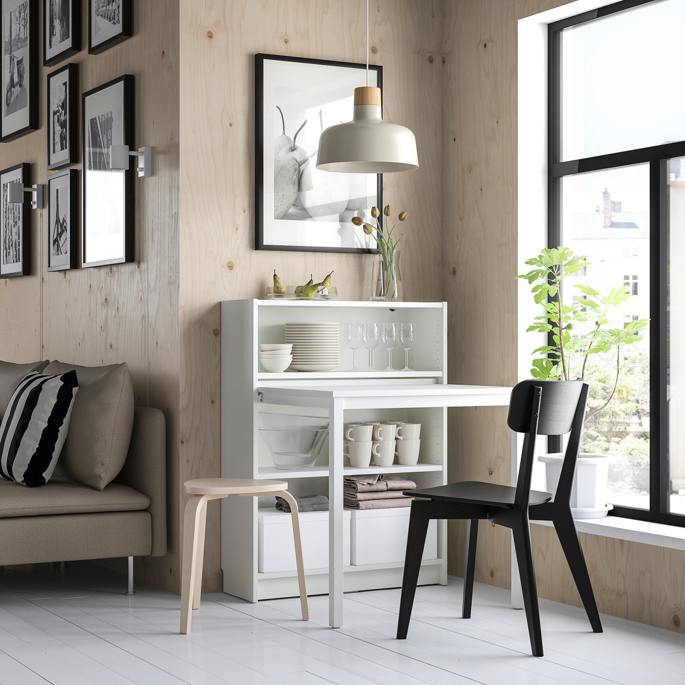 BILLY Bookcase with desk white - IKEA