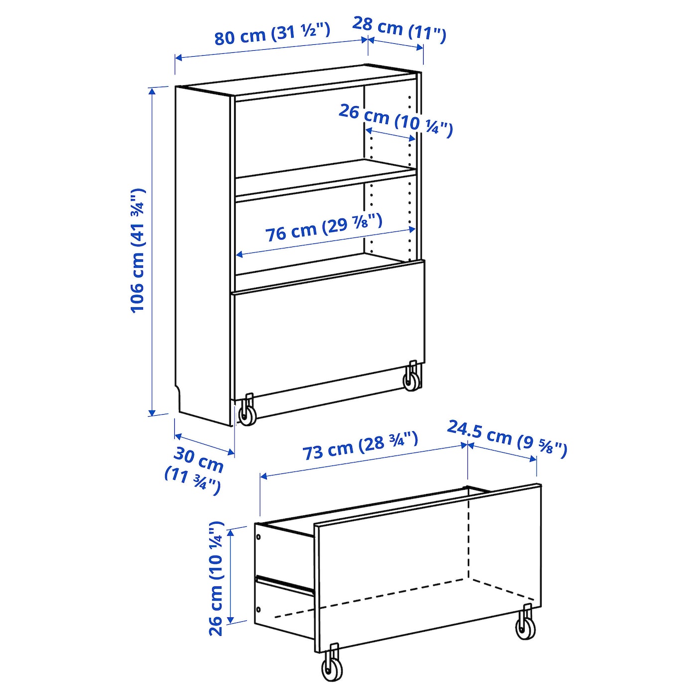 Billy bookshelf dimensions store