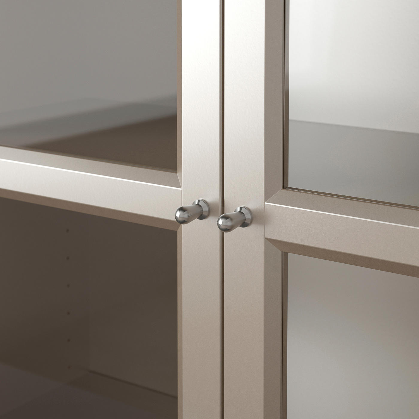 BILLY bookcase with glass-doors grey/metallic effect - IKEA