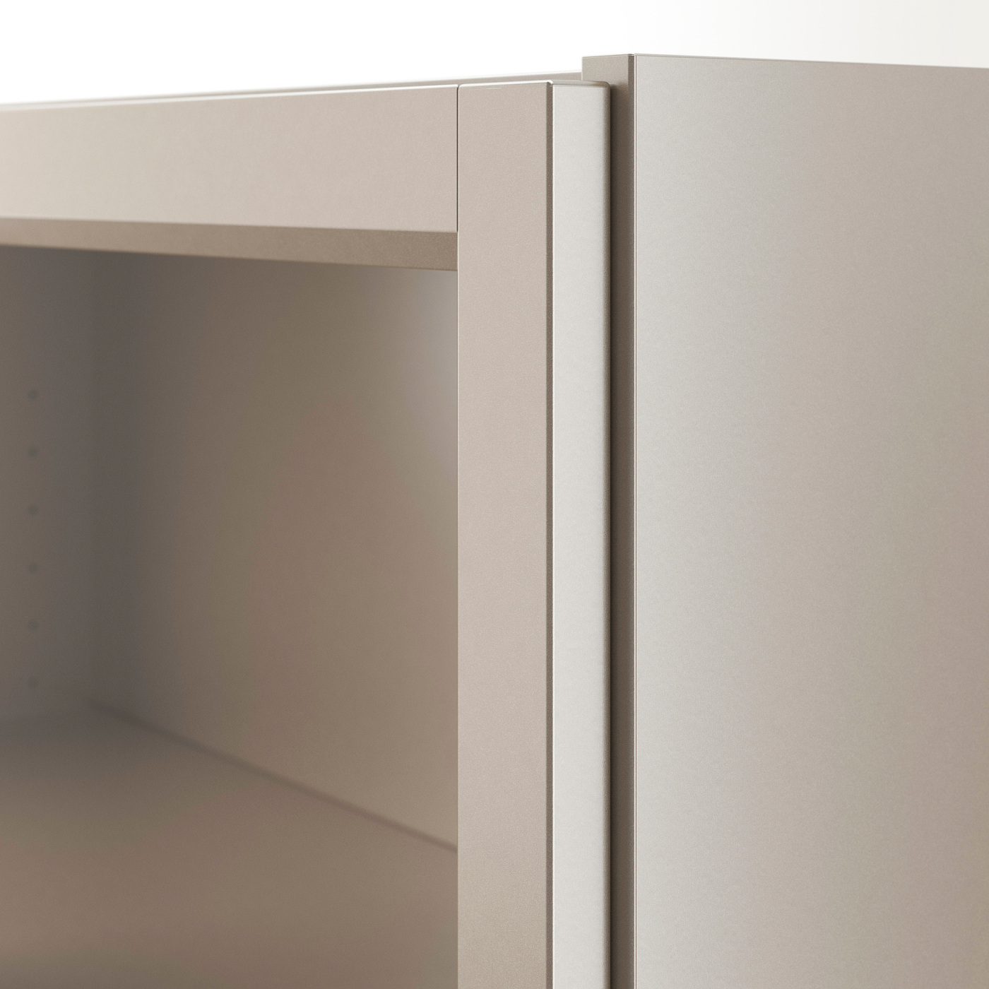 BILLY bookcase with glass-doors grey/metallic effect - IKEA