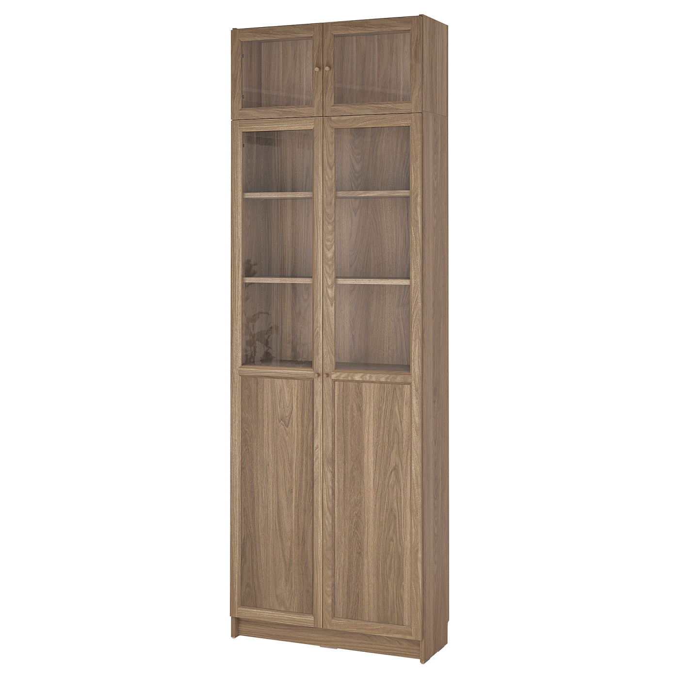 BILLY / OXBERG bookcase with glass doors oak effect/clear glass - IKEA