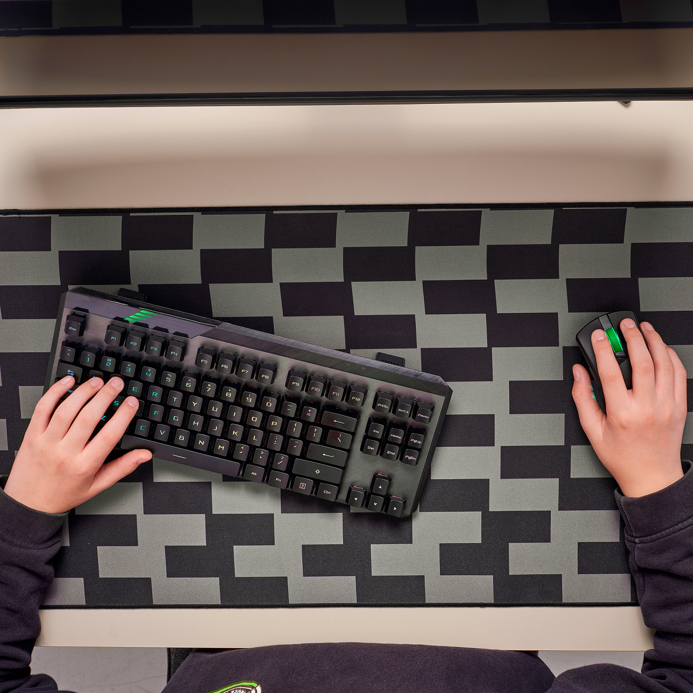 BLÅSKATA gaming mouse pad black/grey patterned - IKEA
