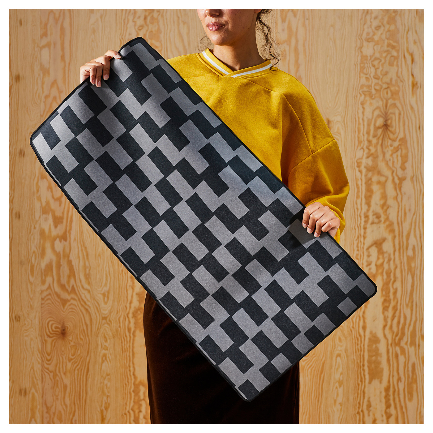 BLÅSKATA gaming mouse pad black/grey patterned - IKEA