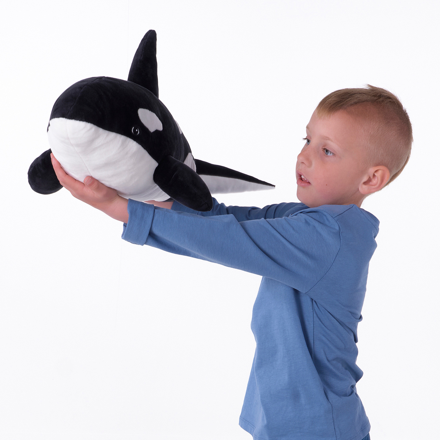 BLÅVINGAD soft toy orca/black white - IKEA