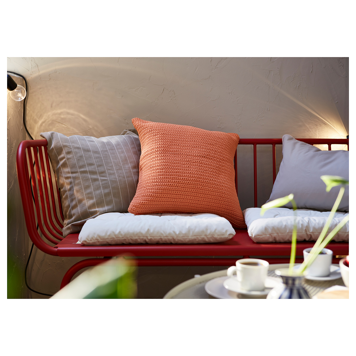BRUSEN 3-seat sofa, outdoor red - IKEA