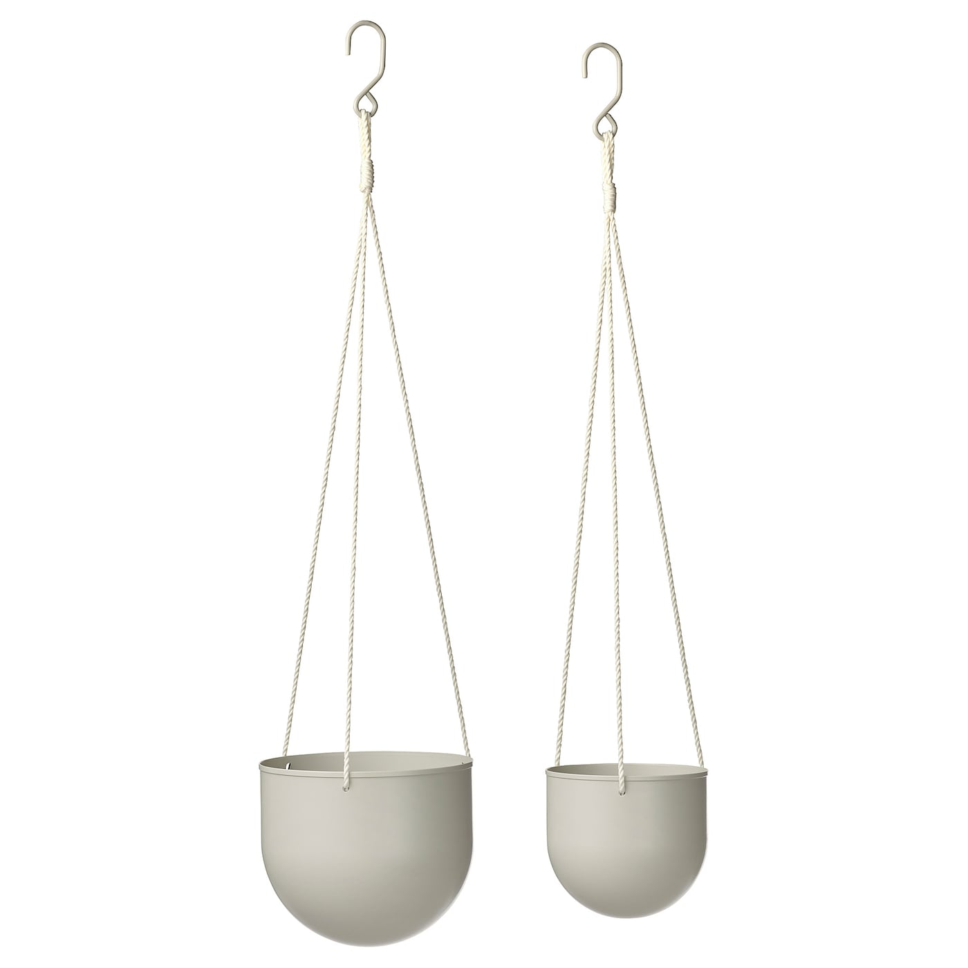 DAKSJUS hanging planter, set of 2 in/outdoor light grey-beige - IKEA