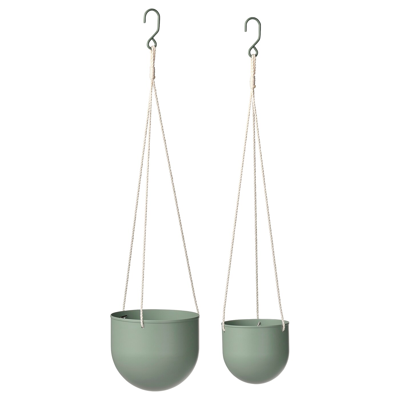 DAKSJUS hanging planter, set of 2 in/outdoor light grey-green - IKEA
