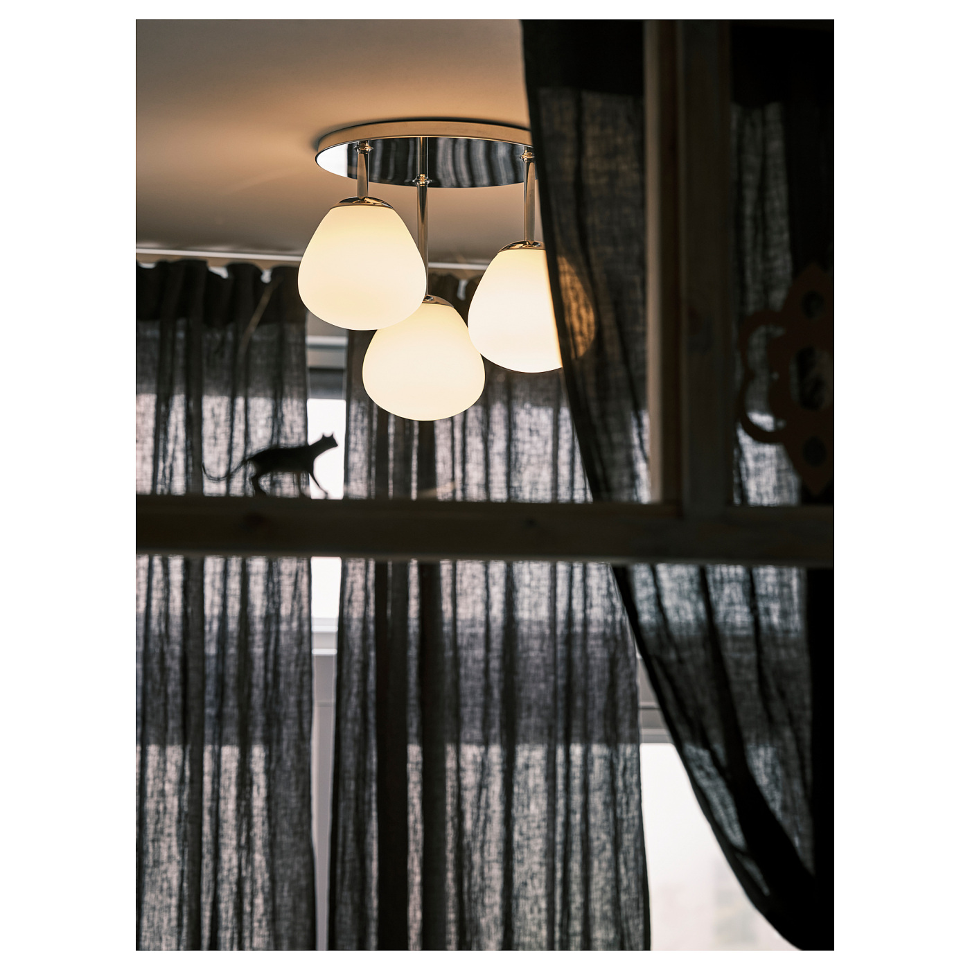 DEJSA ceiling lamp with 3 lamps chrome-plated/opal white glass - IKEA