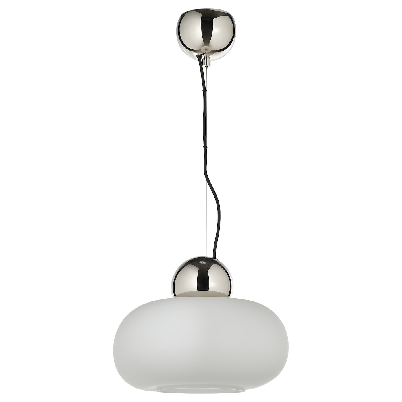 DEJSA pendant lamp chrome-plated/opal white glass - IKEA
