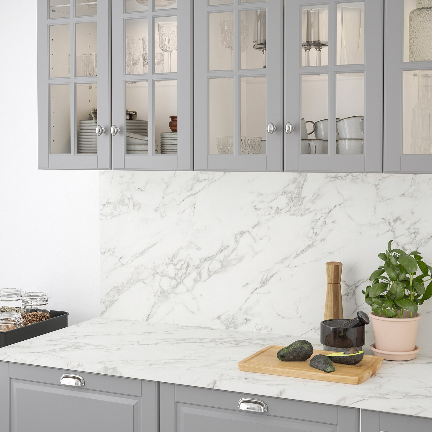 EKBACKEN worktop white lively marble effect/laminate - IKEA