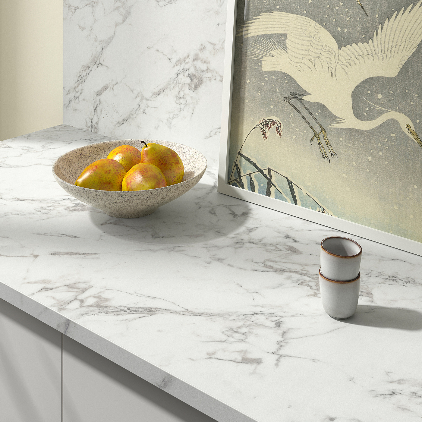 EKBACKEN worktop white lively marble effect/laminate - IKEA