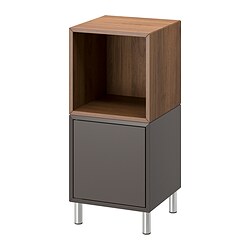 EKET cabinet combination with legs walnut effect/metal black - IKEA