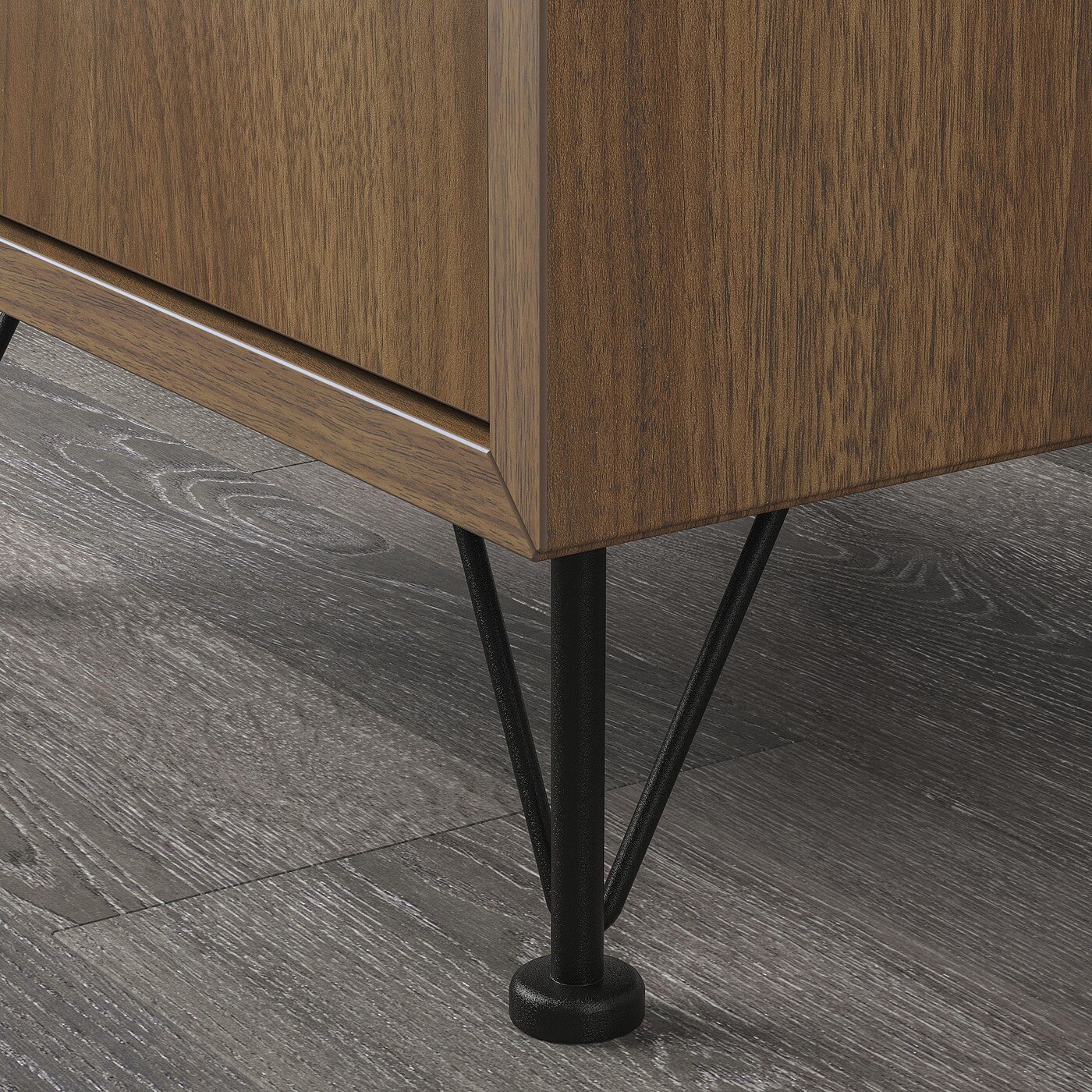 EKET cabinet combination with legs walnut effect/metal black - IKEA