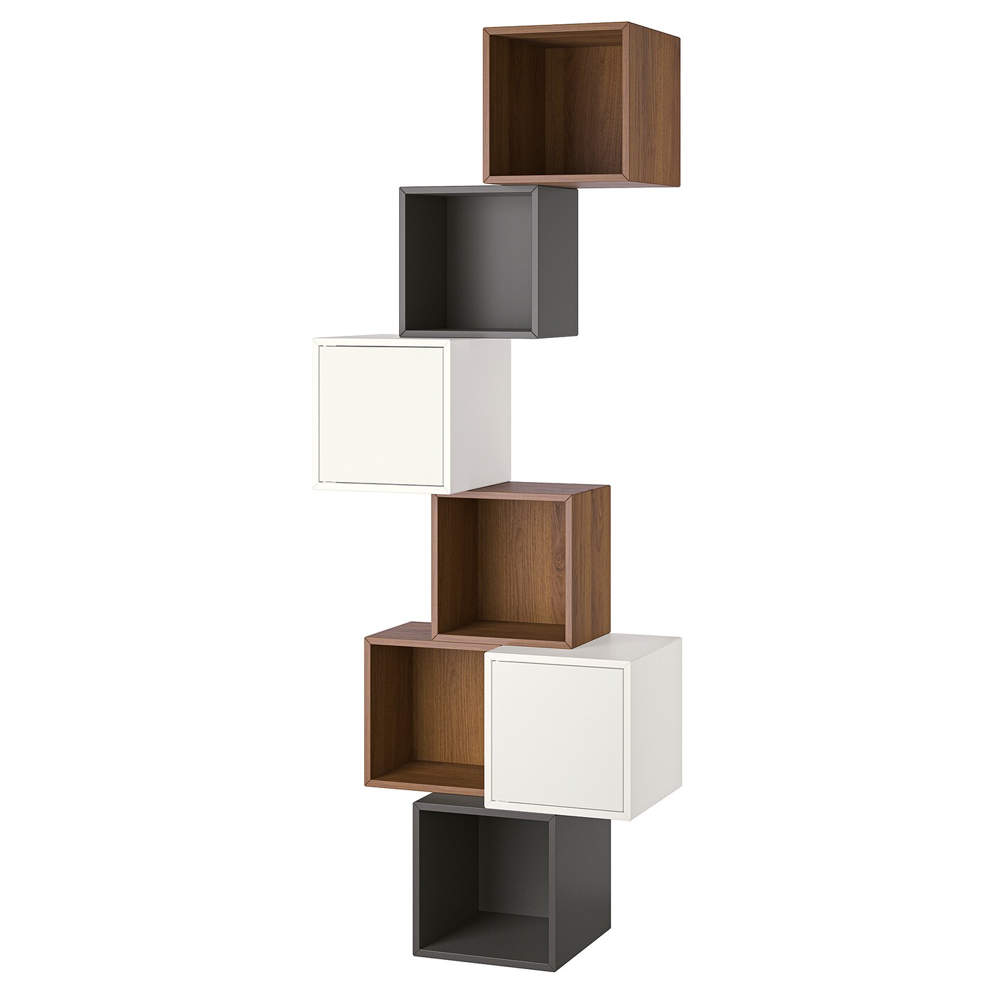 EKET wall-mounted cabinet combination walnut effect/white dark grey - IKEA