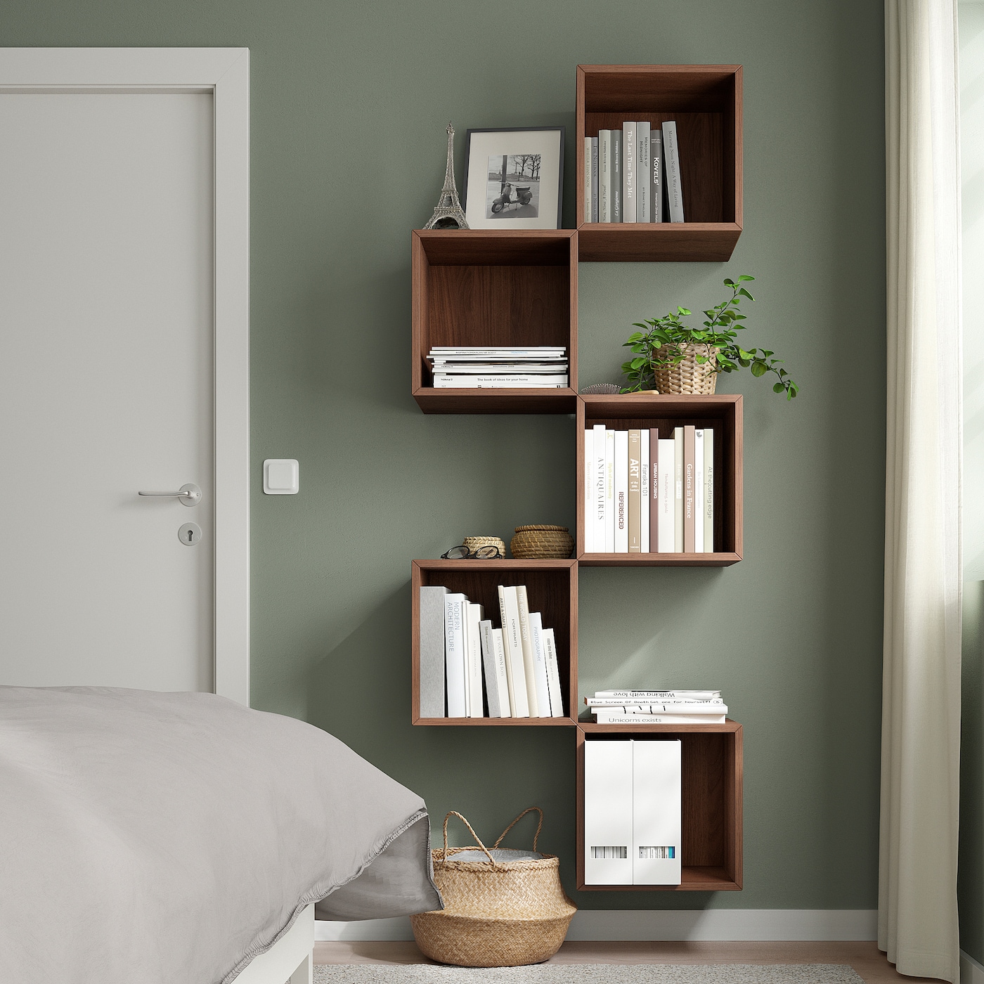 EKET wall-mounted storage combination walnut effect - IKEA