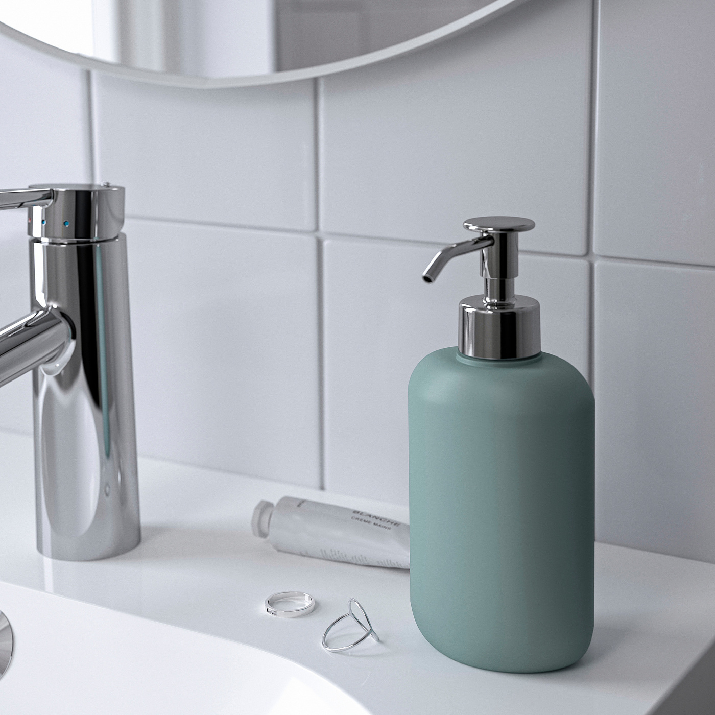 EKOLN soap dispenser light grey-turquoise - IKEA