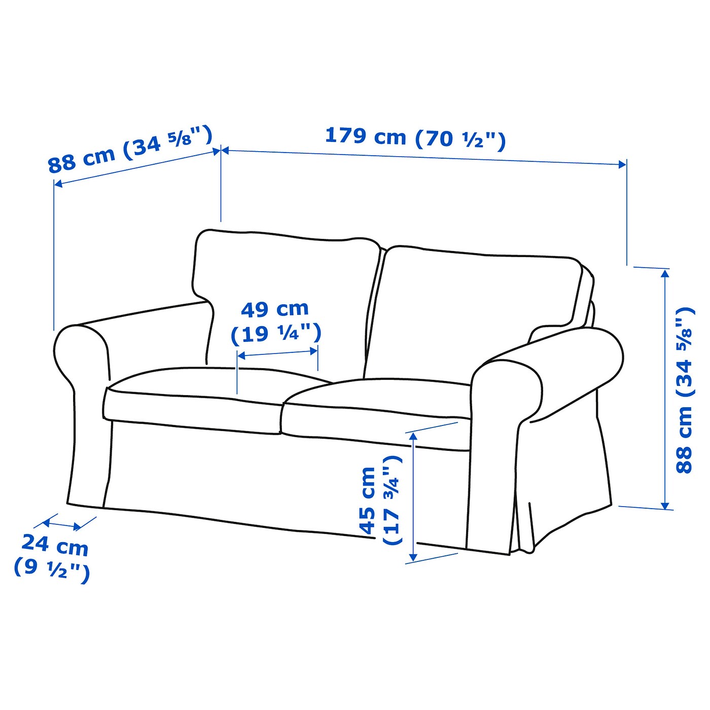 EKTORP 2 seat sofa Tallmyra light green IKEA