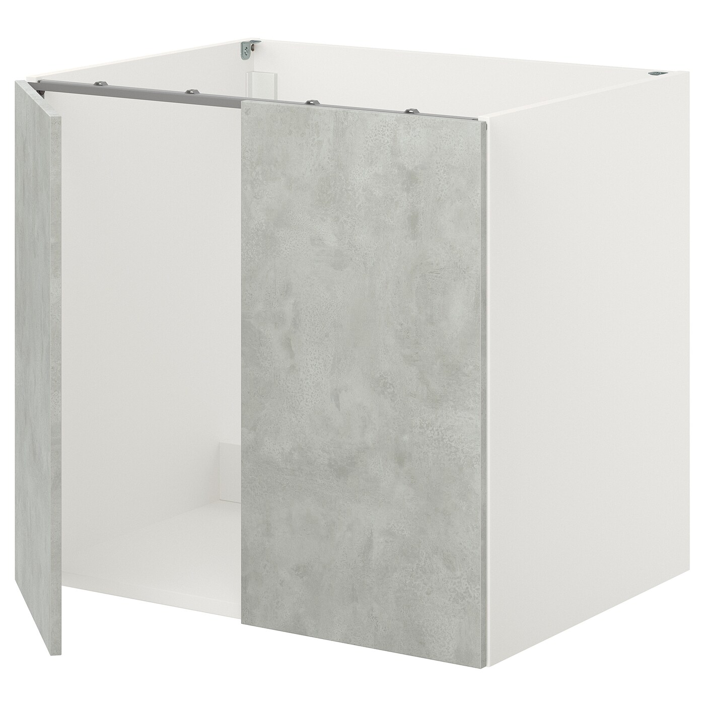 ENHET base cabinet for sink w doors white/concrete effect - IKEA