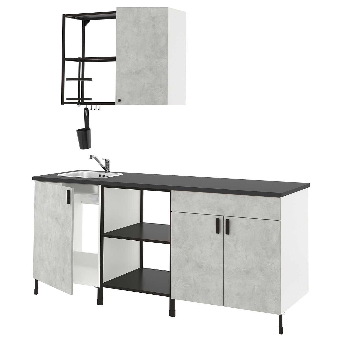 ENHET kitchen anthracite/concrete effect - IKEA