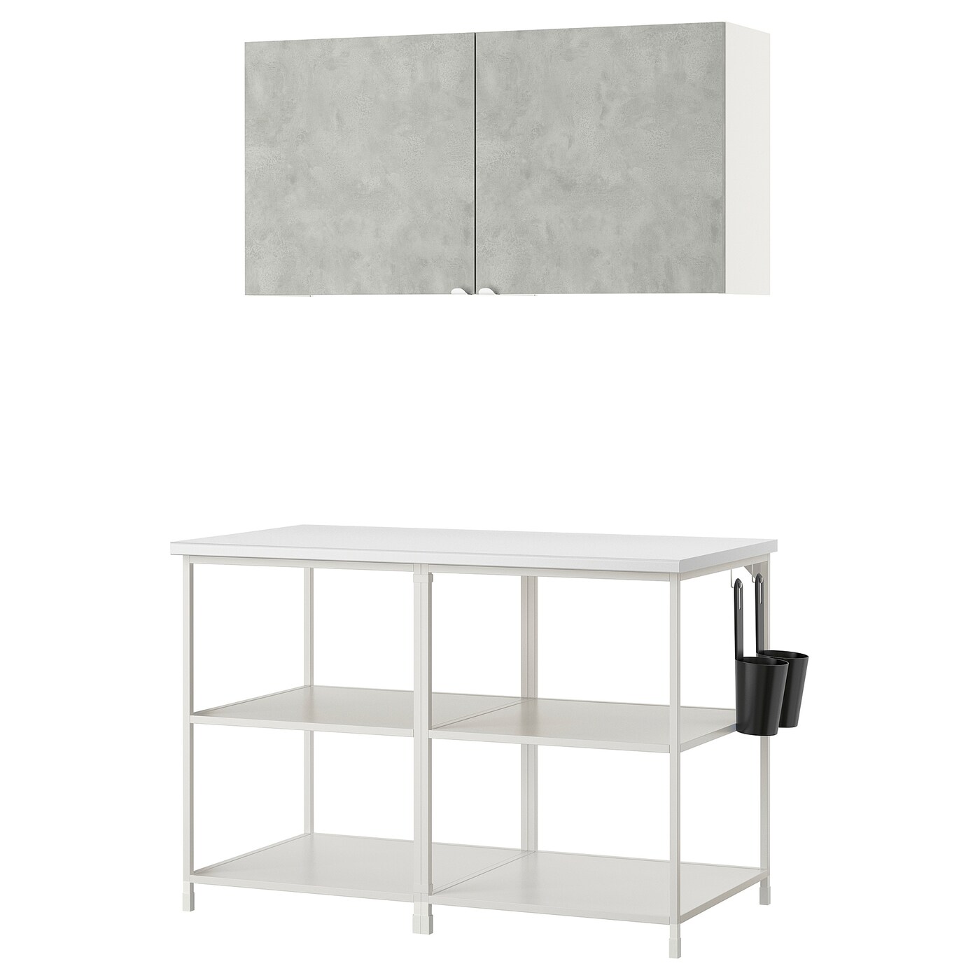 ENHET storage combination white/concrete effect - IKEA
