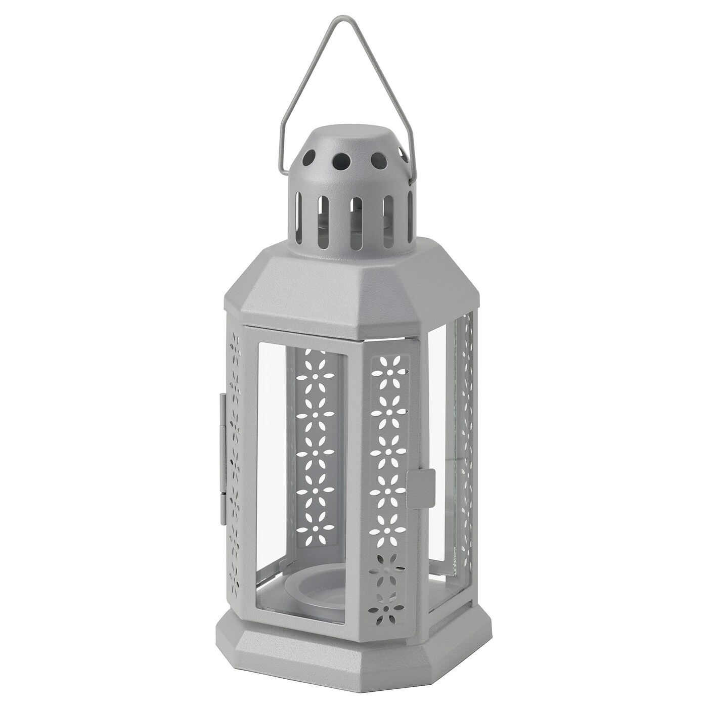 ENRUM lantern for tealight in/outdoor silver-colour - IKEA
