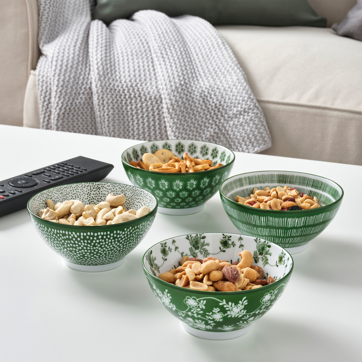ENTUSIASM bowl patterned/green - IKEA
