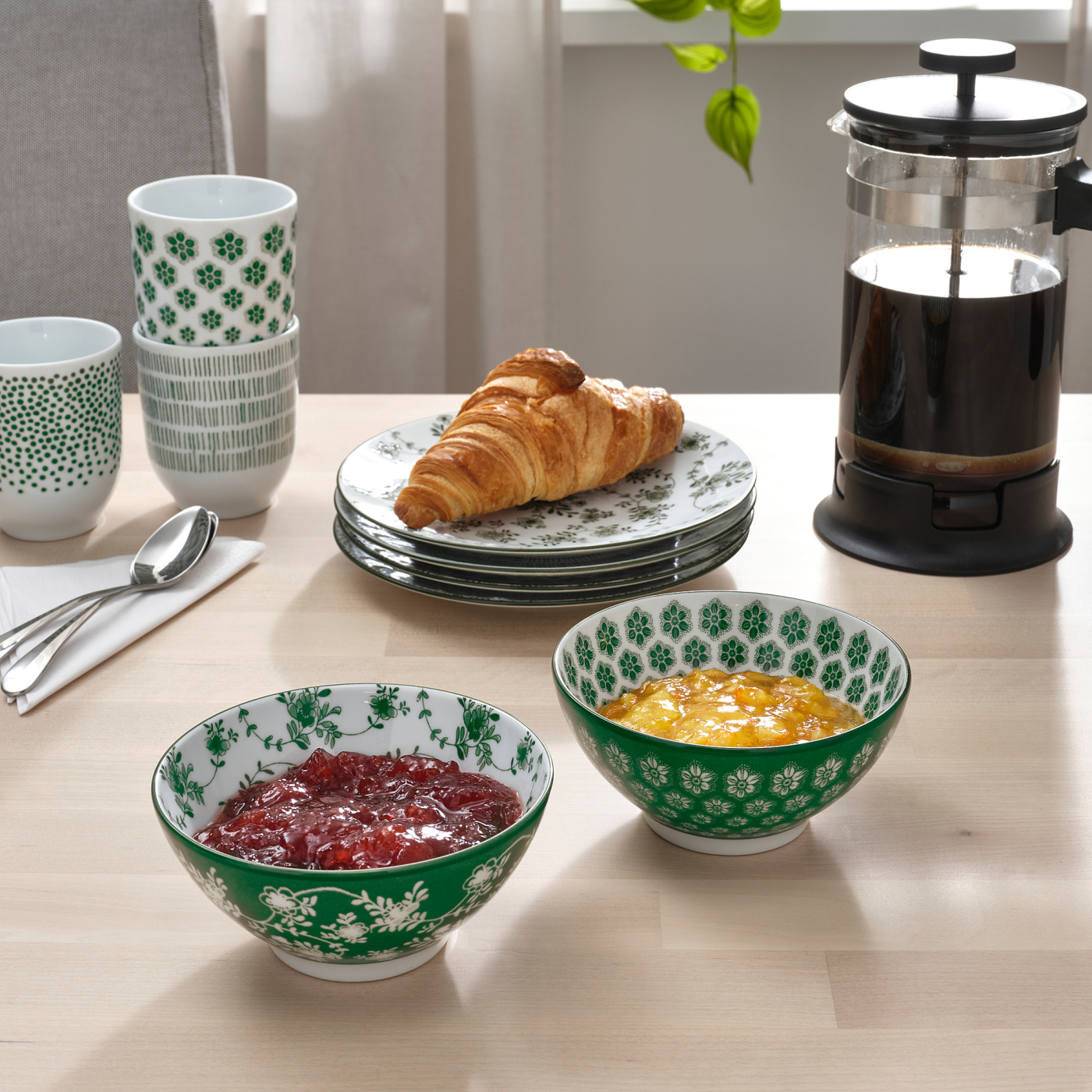 ENTUSIASM bowl patterned/green - IKEA