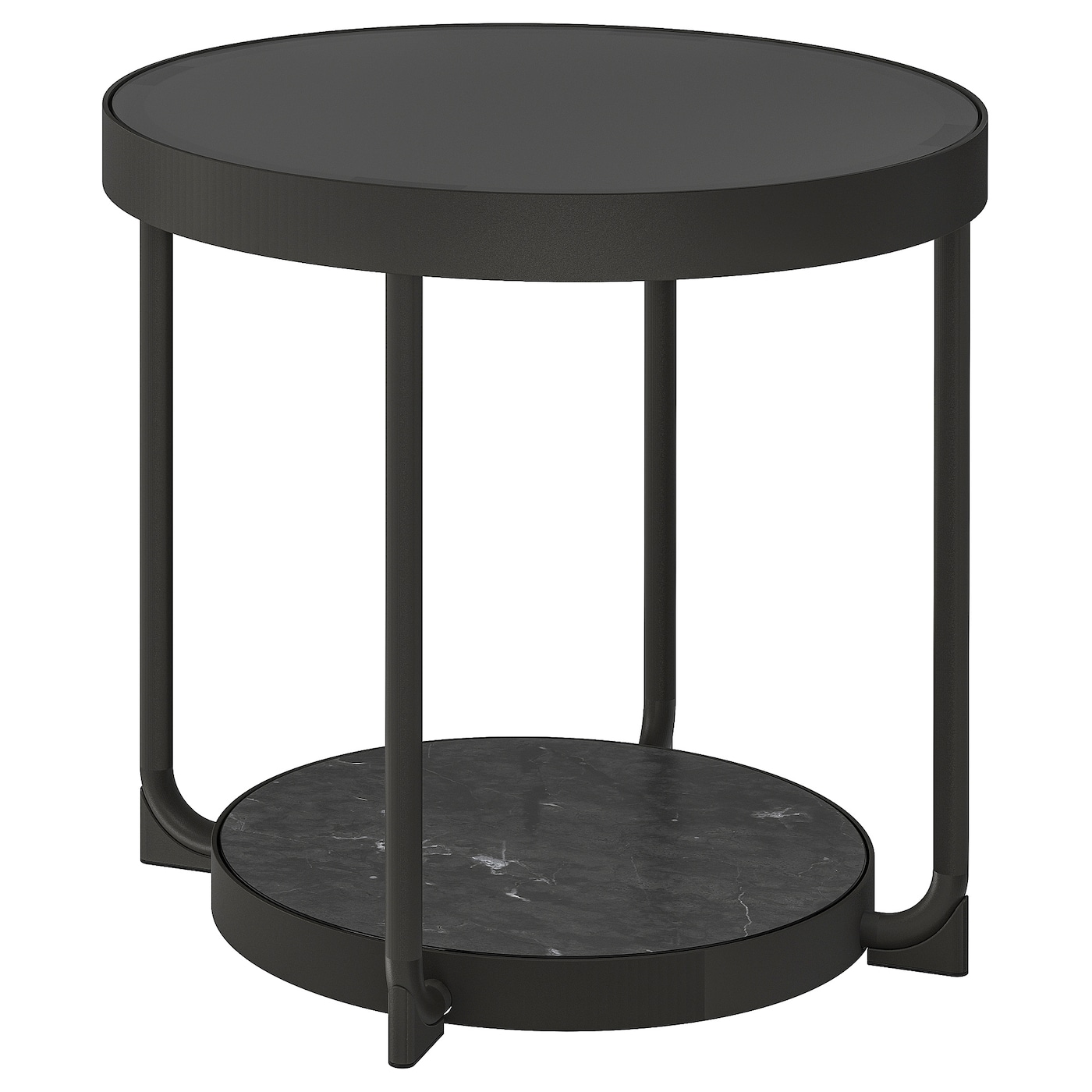 FROTORP side table anthracite marble effect black glass IKEA