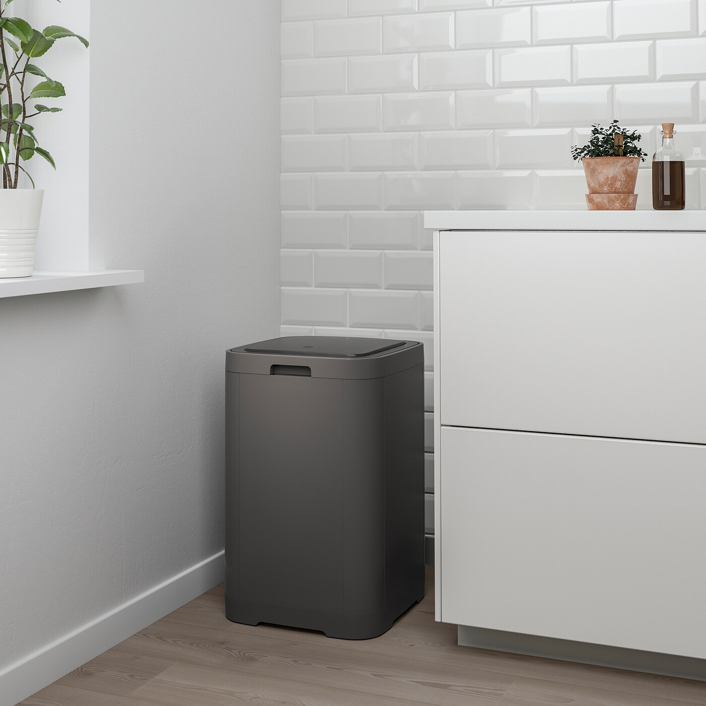 GIGANTISK touch top bin dark grey - IKEA