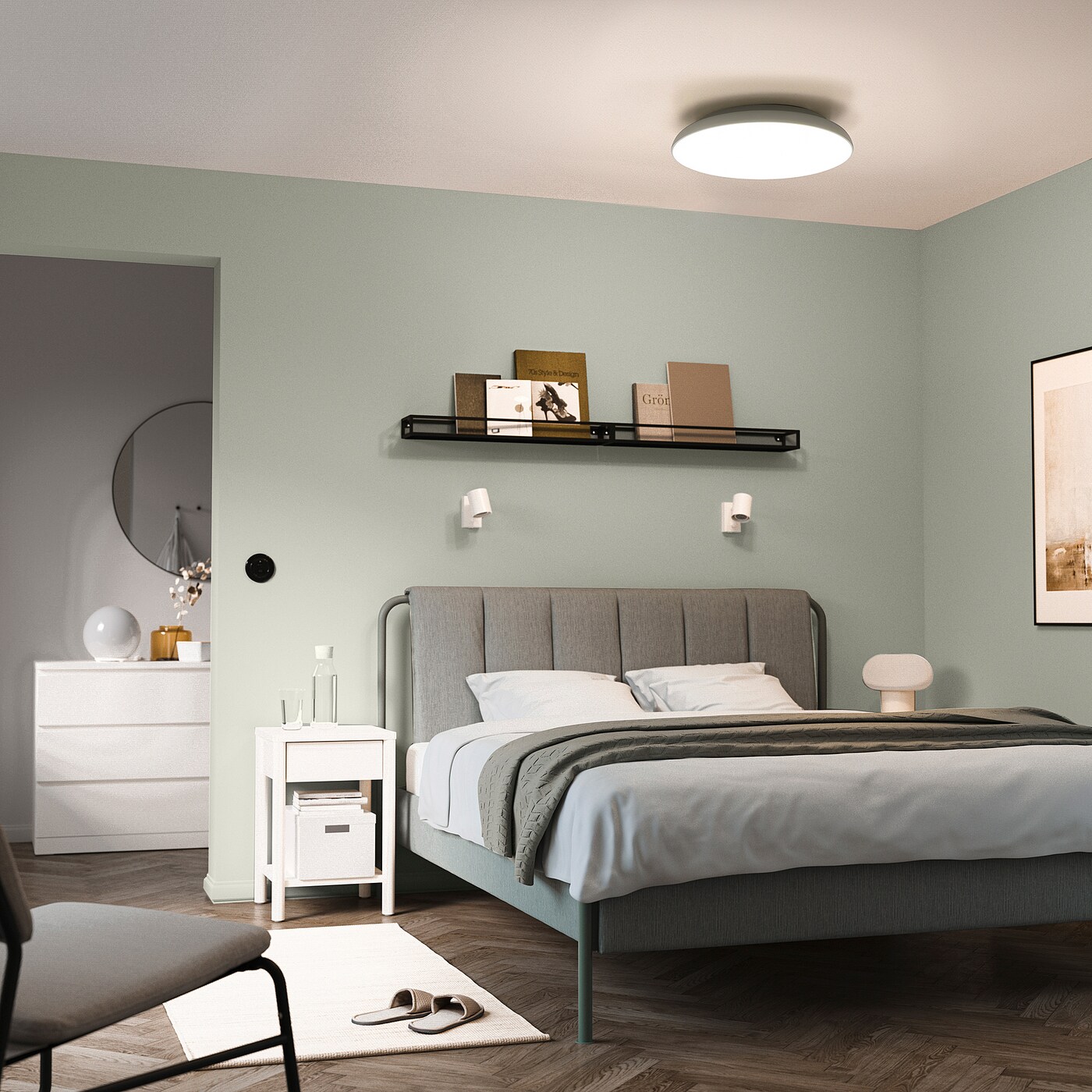 GÖSSTAKE LED ceiling lamp round white - IKEA