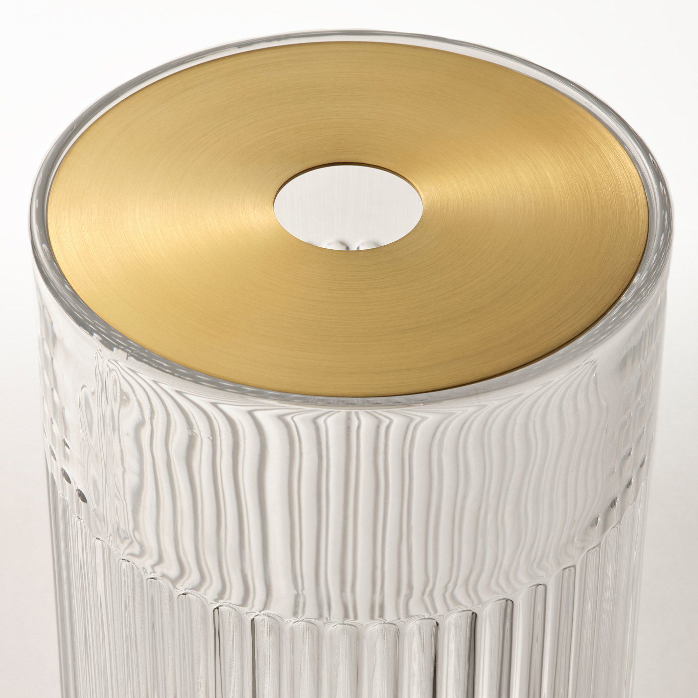 GRADVIS vase with metal insert clear glass/gold-colour - IKEA