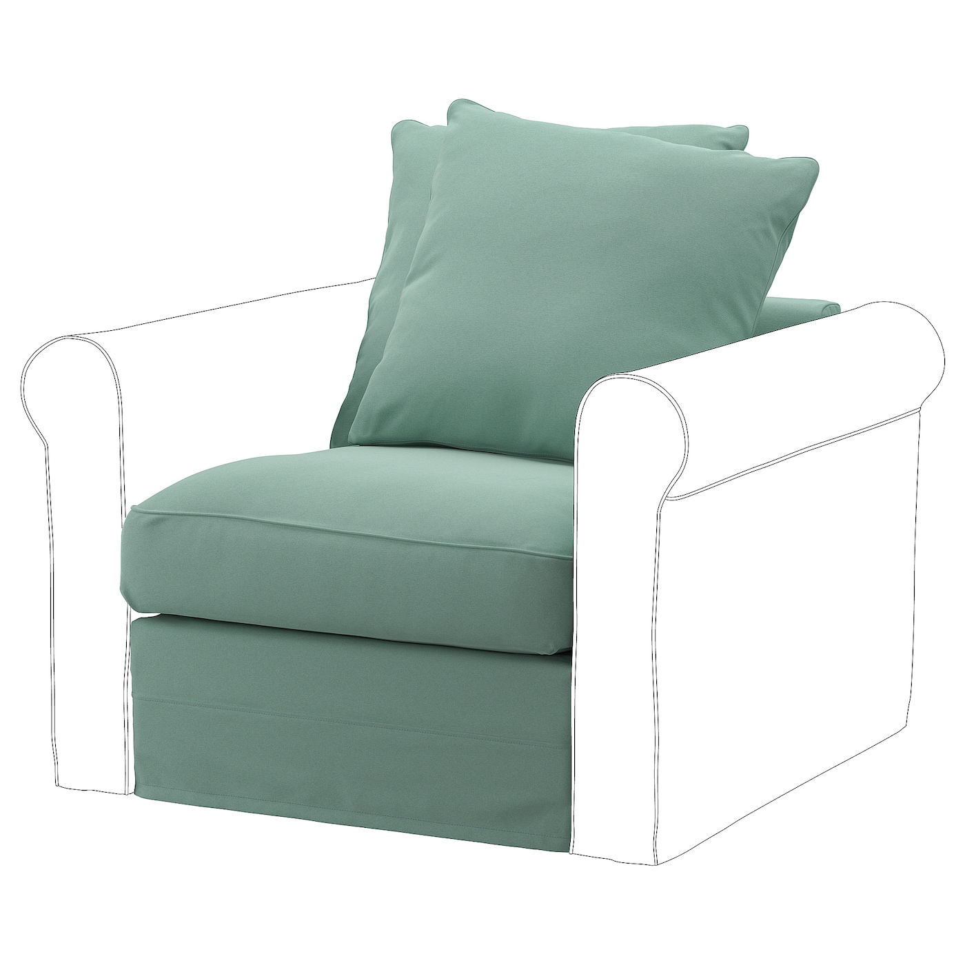 GRONLID 1 seat section Ljungen light green IKEA