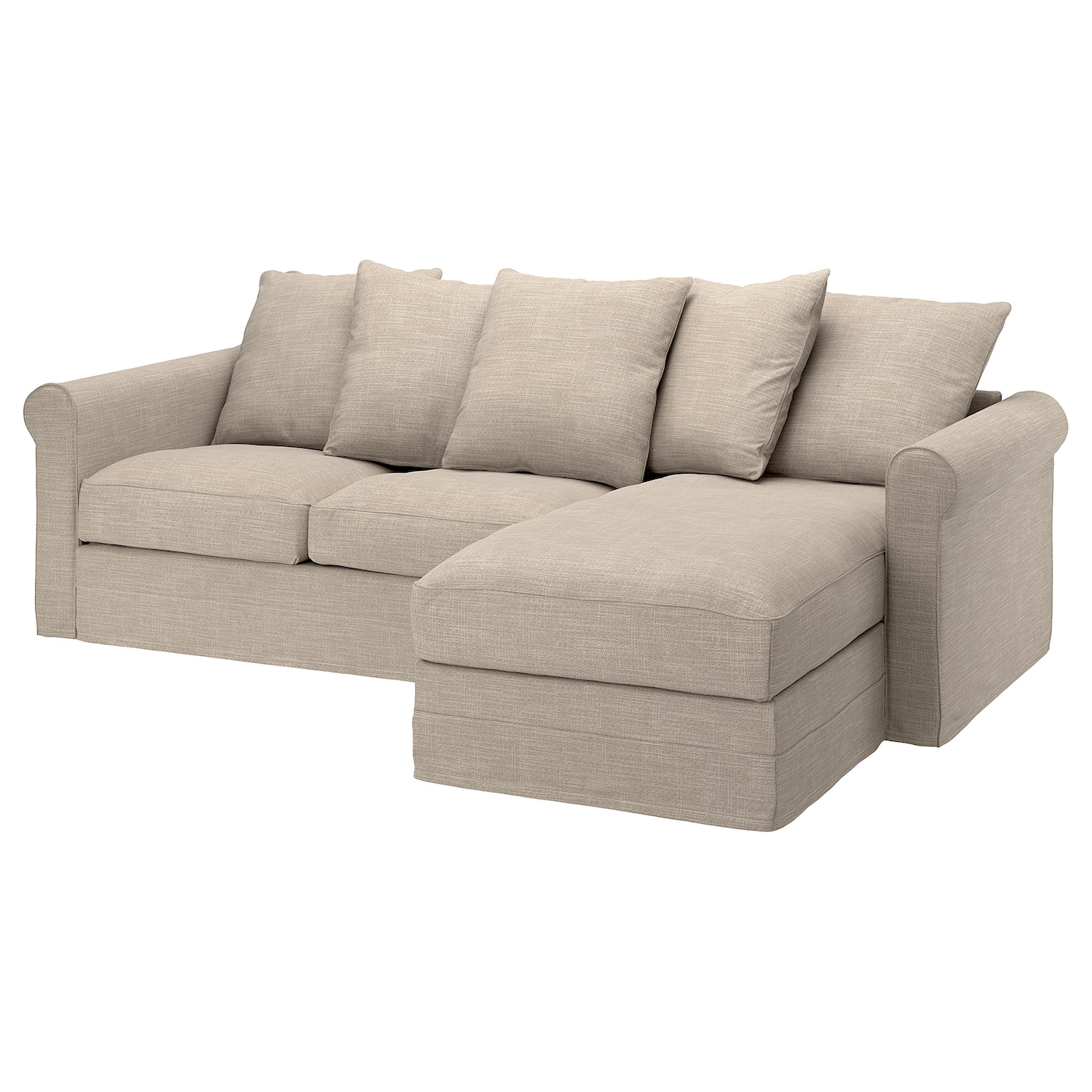 GRONLID 3 seat sofa with chaise longue Hillared beige IKEA