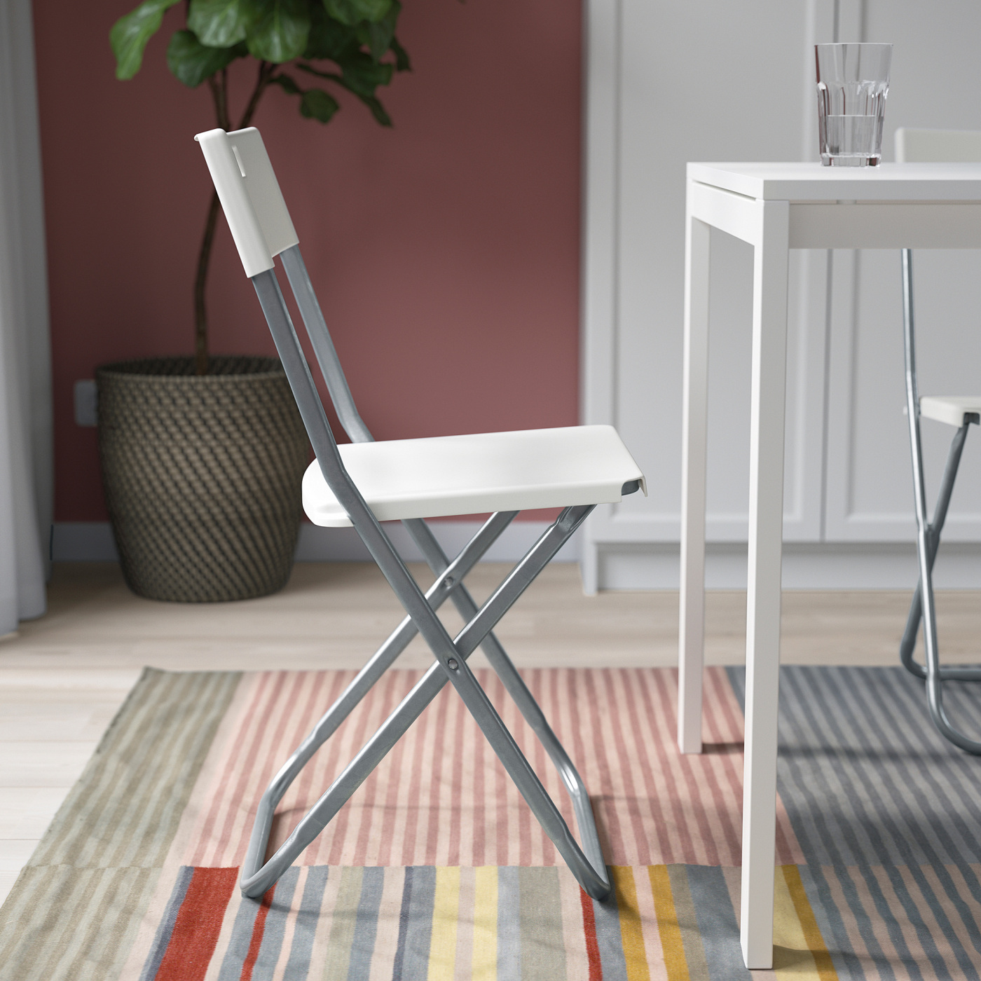 GUNDE folding chair white - IKEA
